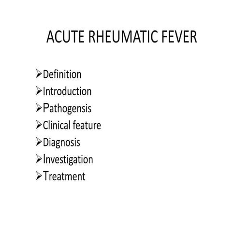 Acute rheumatic fever | PPTX