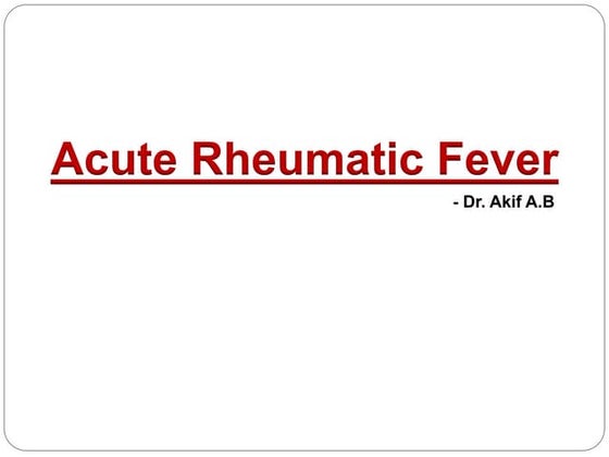 Acute rheumatic fever | PDF