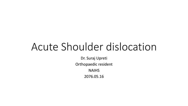 Shoulder Dislocation | PPT