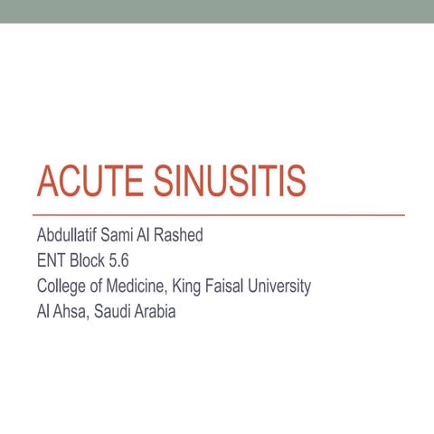 ACUTE SINUSITIS | PPTX