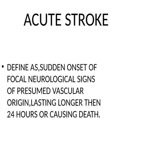 Management of acute ischemic stroke( AIS) | PPT