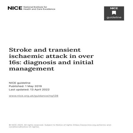 Acute stroke - NICE diagnosis and management | PDF