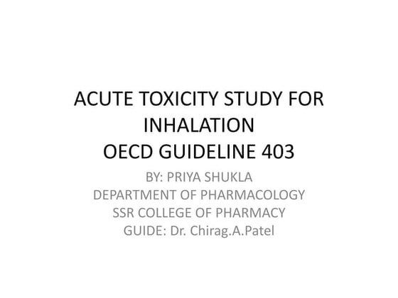 Acute Dermal Toxicity 402 Ppt