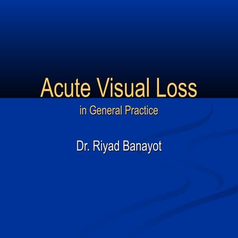 Acute visual loss | PPT