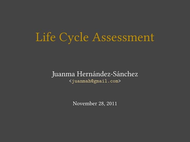 Life Cycle Assessment | PPTX