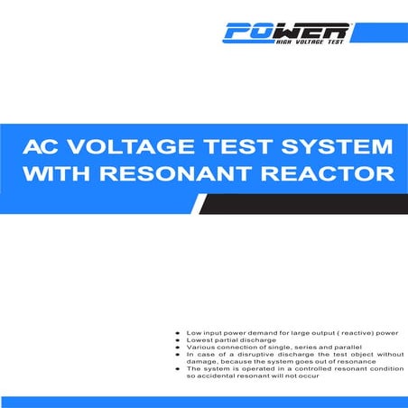 AC voltage test system with resonant reactor | PDF | Physics | Science