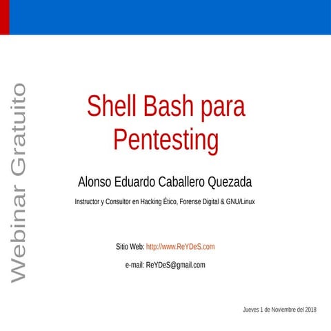 Webinar Gratuito Shell Bash Para Pentesting Ppt 