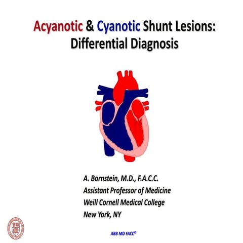 Acyanotic and cyanotic shunt lesions 03 2019 | PPT