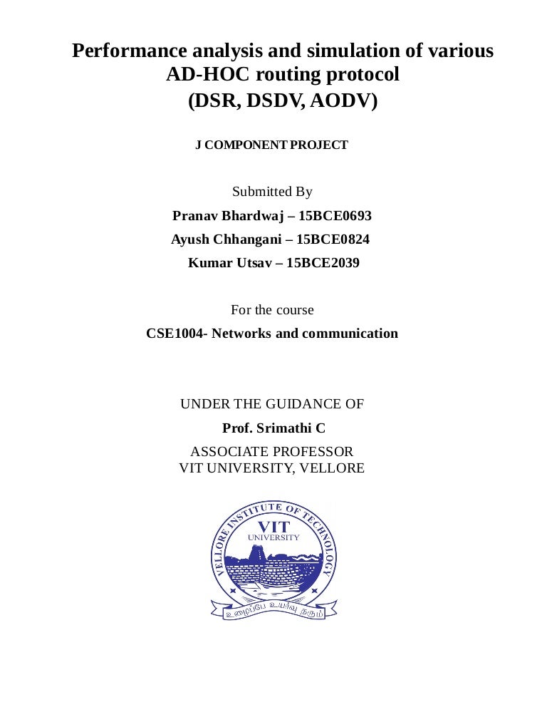 Ad Hoc Network Performance Analysis And Simulation