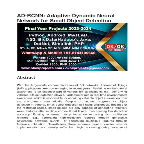 AD-RCNN Adaptive Dynamic Neural Network for Small Object Detection.pdf | Internet | Computing