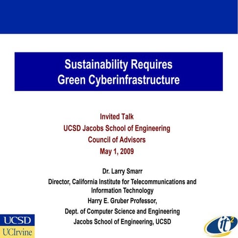 Sustainability Requires Green Cyberinfrastructure | PDF
