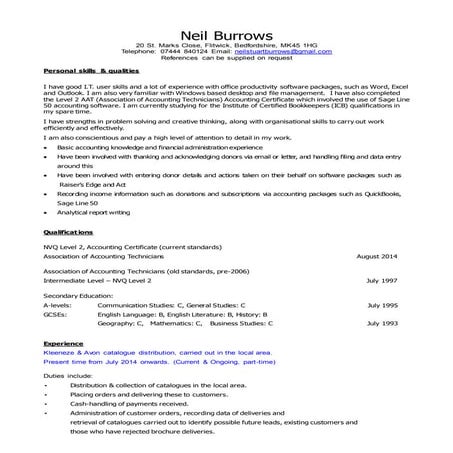 Neil Burrows CV | PDF