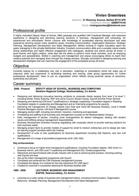 comprehensive CV | PDF