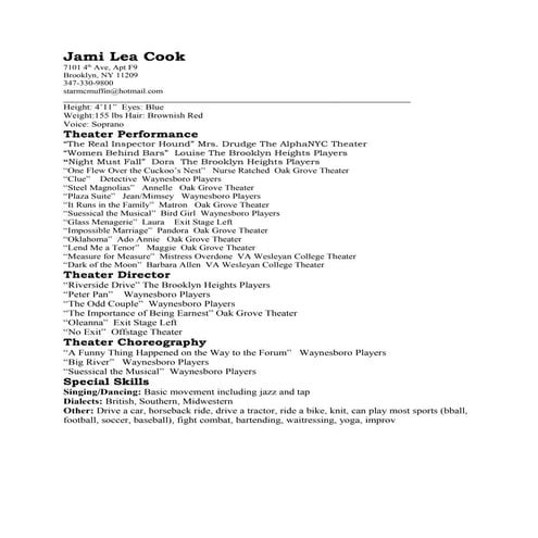 Jami Lea Cook resume | DOC