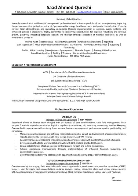 Faizan Ahmed - CV | DOCX | Management Consulting Industry | Industries