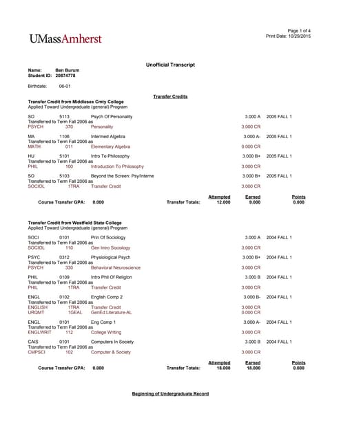 NYU Official Transcript | PDF