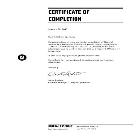 Certificate-of-Completion-General Assembly | PDF