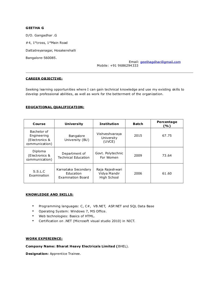Resume Geetha Main