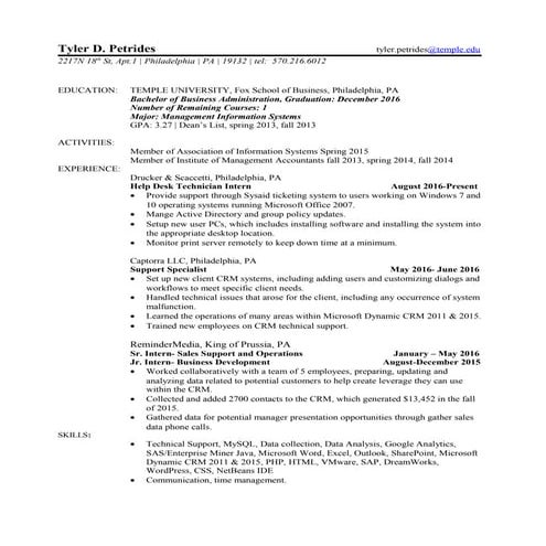 Jeff Chastain resume | DOC