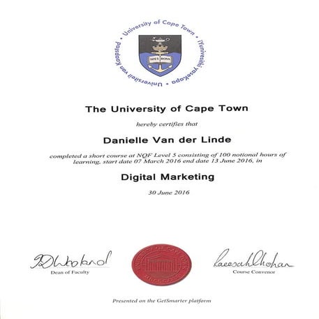 UCT Digital Marketing certificate | PDF