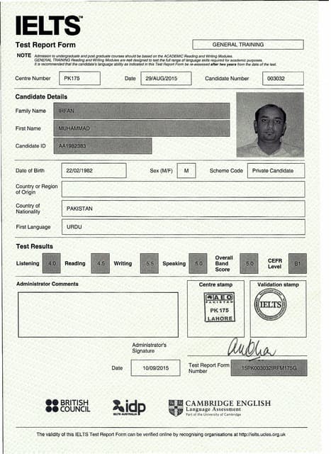 IELTS Certificate | PDF