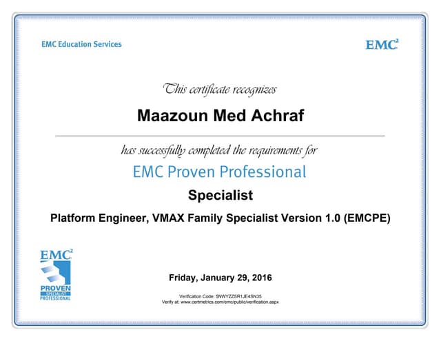 Platform Engineer, VMAX Family Specialist Version 1.0 (EMCPE ... Platform Engineer, VMAX Family Specialist Version 1.0 (EMCPE ...