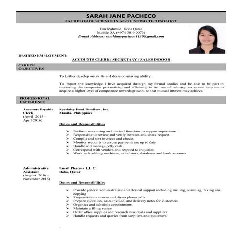 sarah jane cv2 (1) | PDF