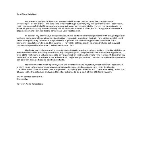 Hashim's Cover letter | PDF