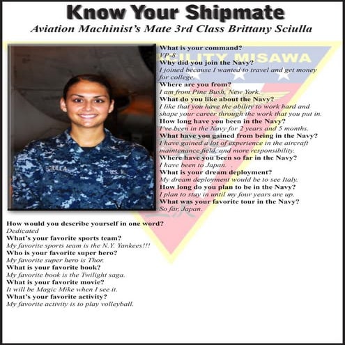 Know Your Shipmate: MA2 Holman | PDF
