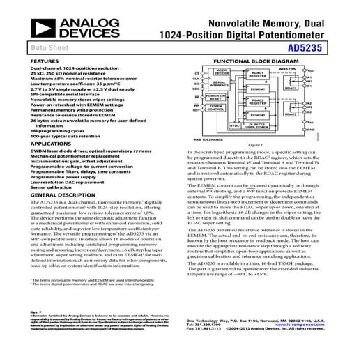 AD5235 DataSheet - (ic-component.com) | PDF
