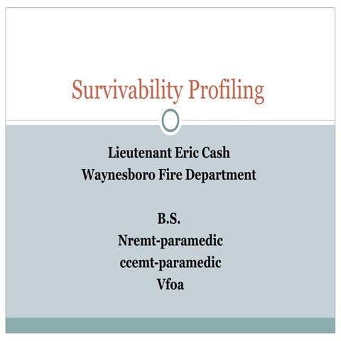 Survivability Profiling | PPT