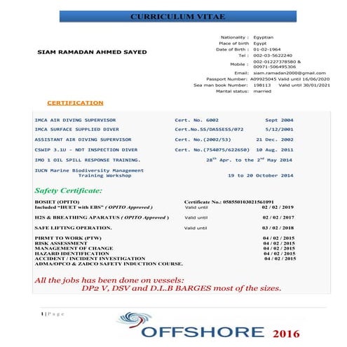 CV Siam Update 31-10-2016 | PDF