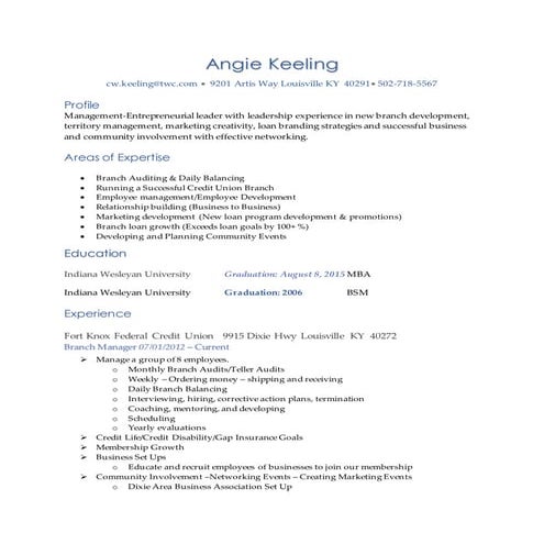 Angela Keeling Resume | DOCX