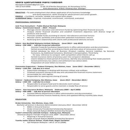 Idora Qatrunnada Haris Fadzilah Resume | PDF