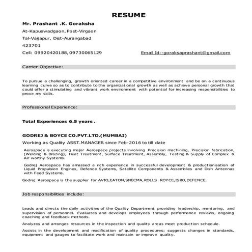 Resume 2016 | PDF