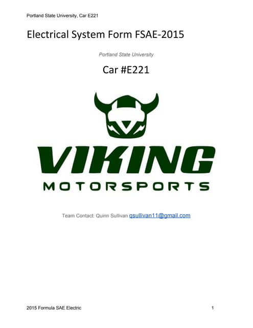 FSAE 2015 Business Presentation | PPTX