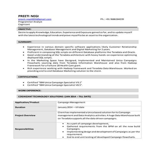 Preeti Resume | PDF