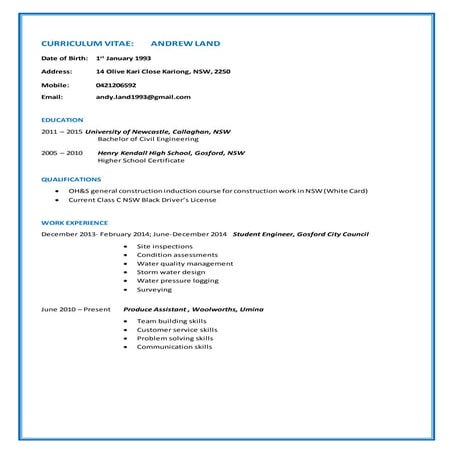 Curriculum-Vitae-Andrew Land | DOCX