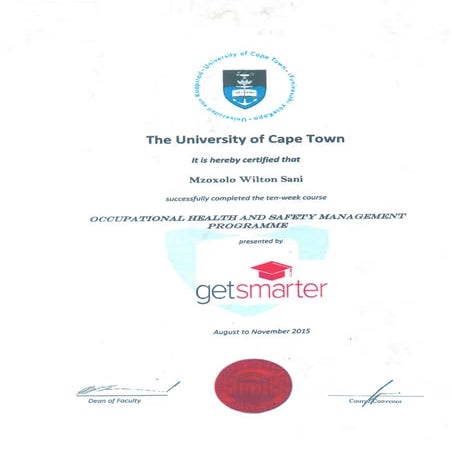 UJ Certificate