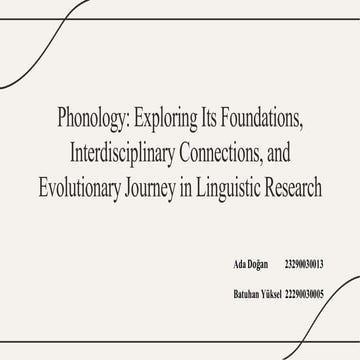 Phonology: Exploring Its Foundations, Interdisciplinary Connections ...