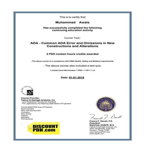 ADA Error and Omissions in New Constructions and Alternations ...