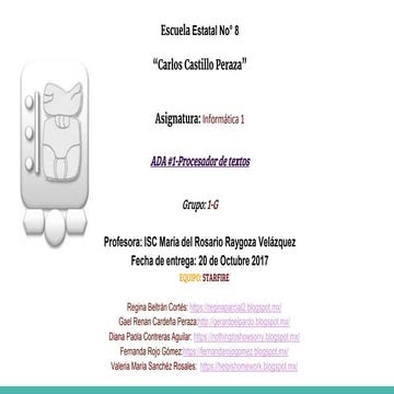 Ada #1 procesador de textos | PPTX | Computing | Technology & Computing