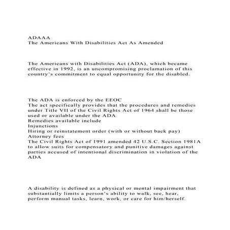 The Americans with Disabilities Act: What you should know | PPT