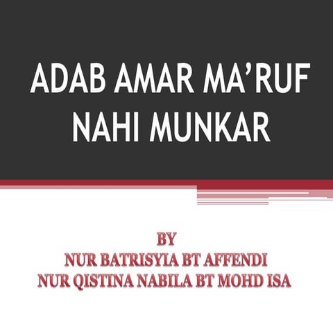 Adab Amar Ma'ruf Nahi Munkar | PPTX