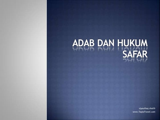 Doa sebelum memulakan perjalanan | PDF