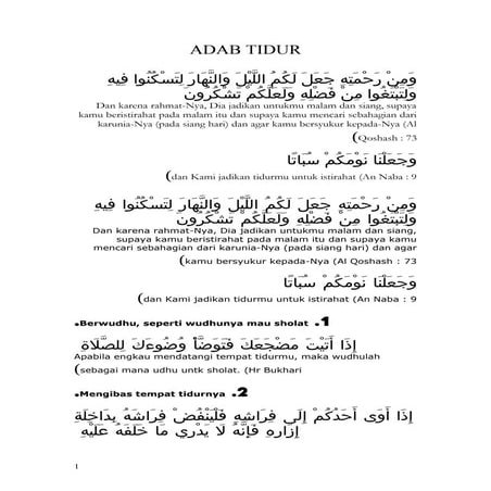 Adab tidur | PDF