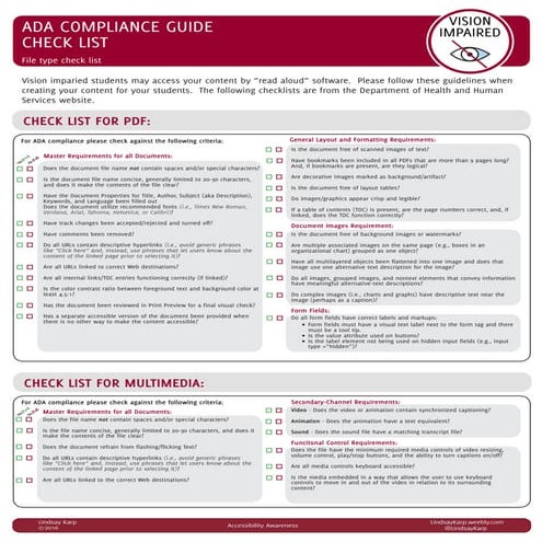 ADA Compliance Guide: File Type Check List | PDF | Desktop Publishing ...