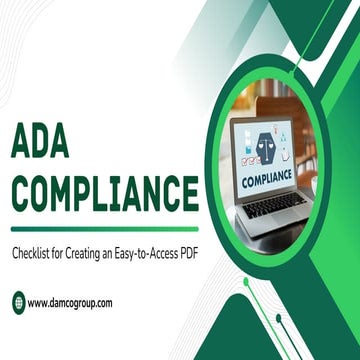 ADA Compliance Checklist for Creating an Easy-to-Access PDF | PDF