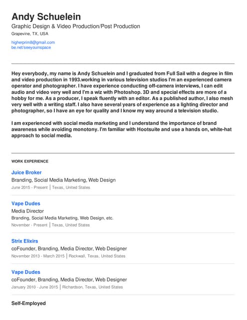 MunnBradResume | PDF | Computer Animation | Computer Software and Applications