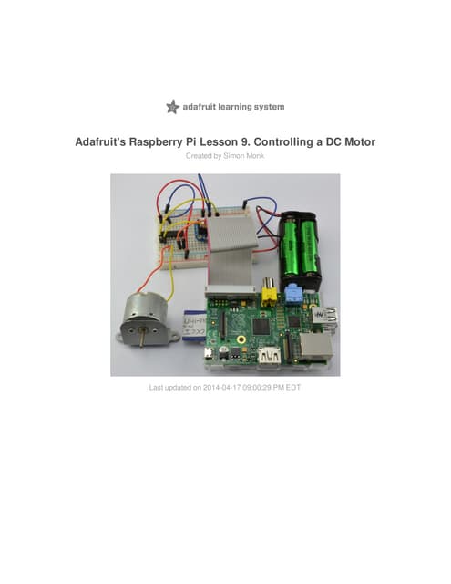 Adafruit Raspberry Pi Lesson 9 Controlling A Dc Motor Pdf 5890